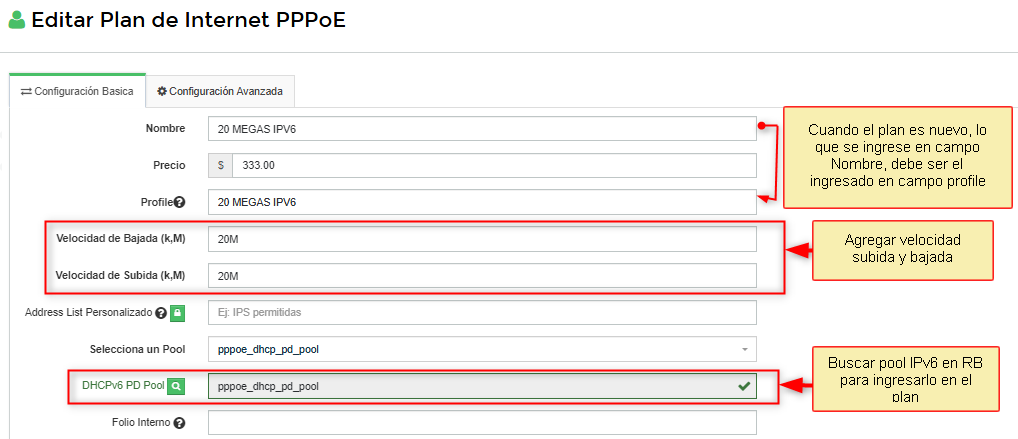 IPv4 PPPoE - IPv6 PPPoE Prefijos Dinamicos DHCPv6 PD Pool - WispHub.net